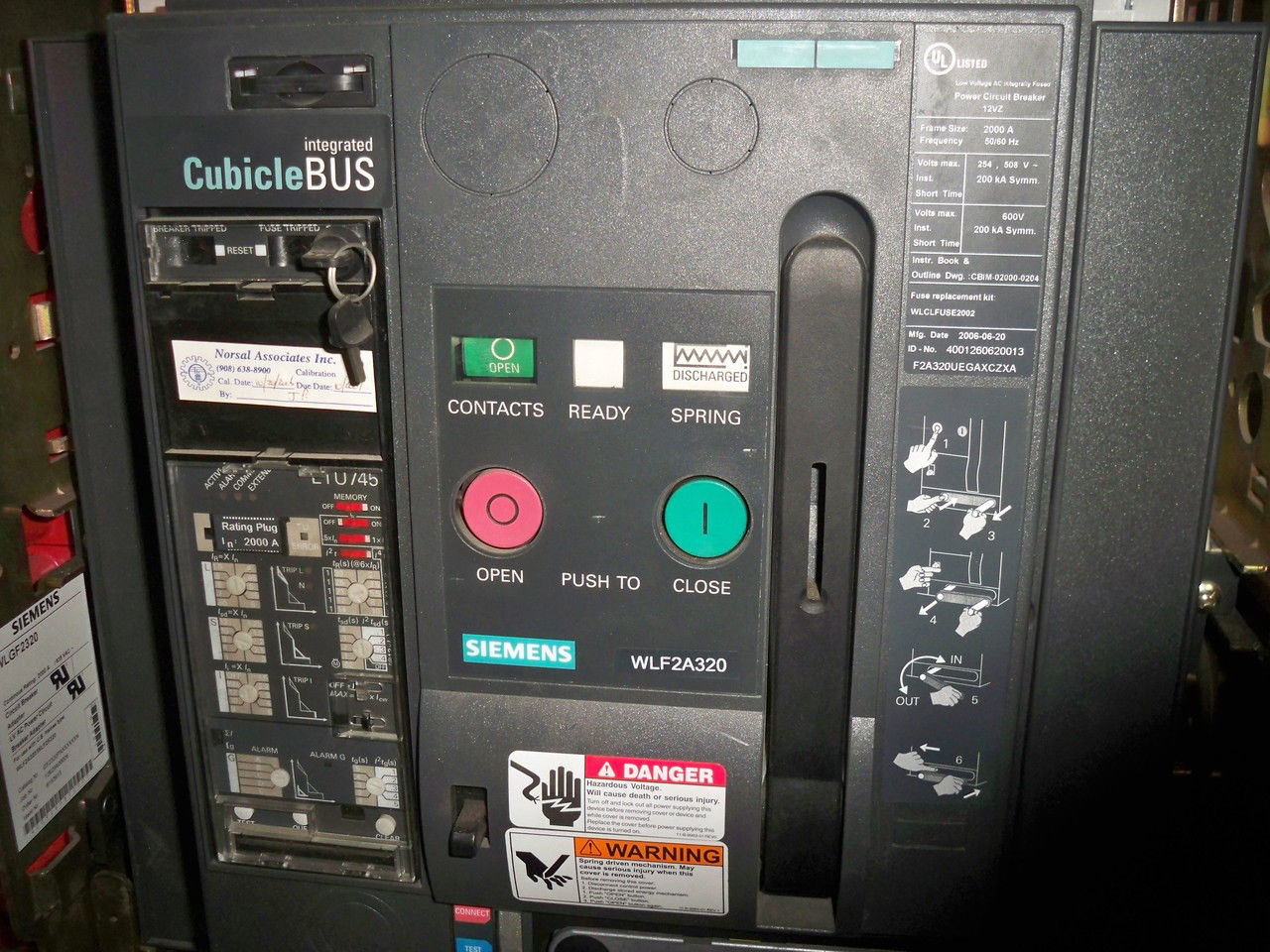 WLF2A320 Siemens 2000A Frame 2000A Rated 600V Fused Power Circuit ...