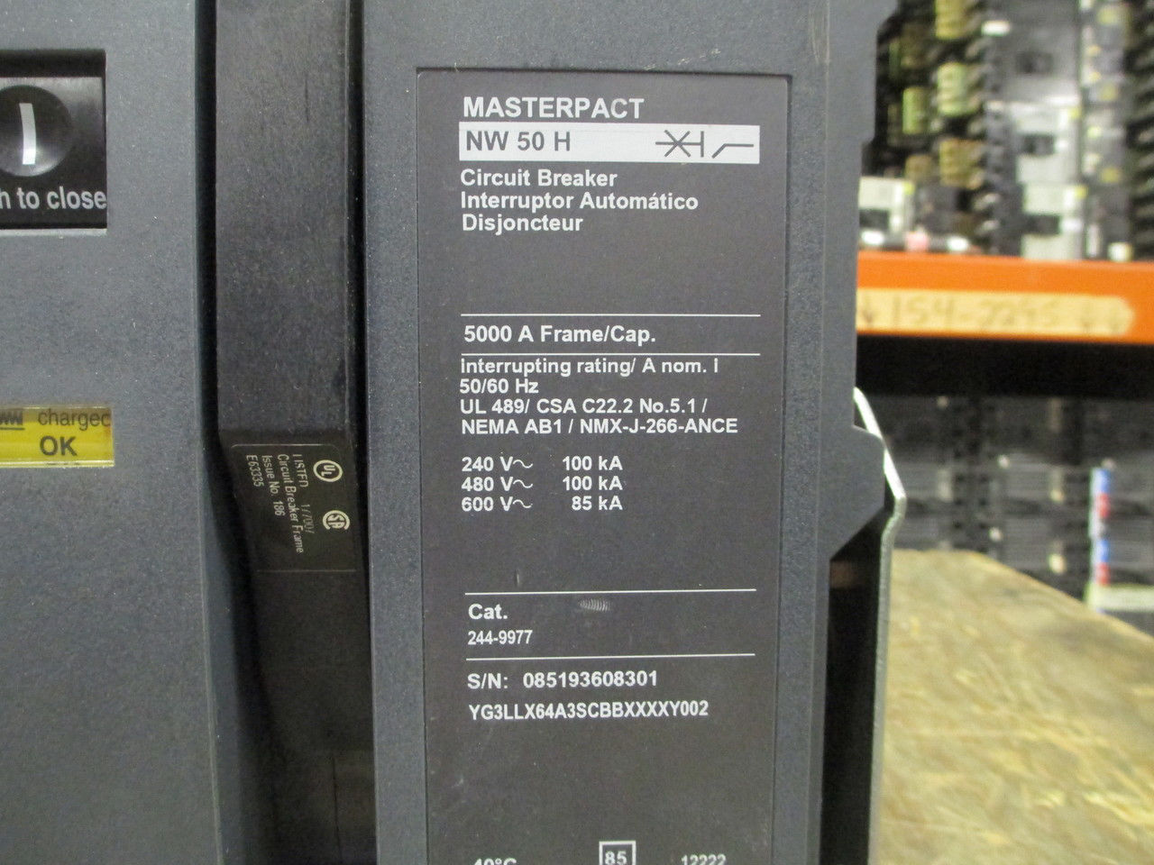Square D (Schneider) Masterpact NW50H Circuit Breaker 5000 Amp 600 VAC ...