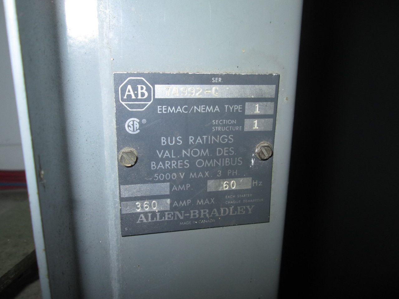 Allen Bradley Bulletin 1512 4160V 800HP 84.6 Amps R&G | Used ...