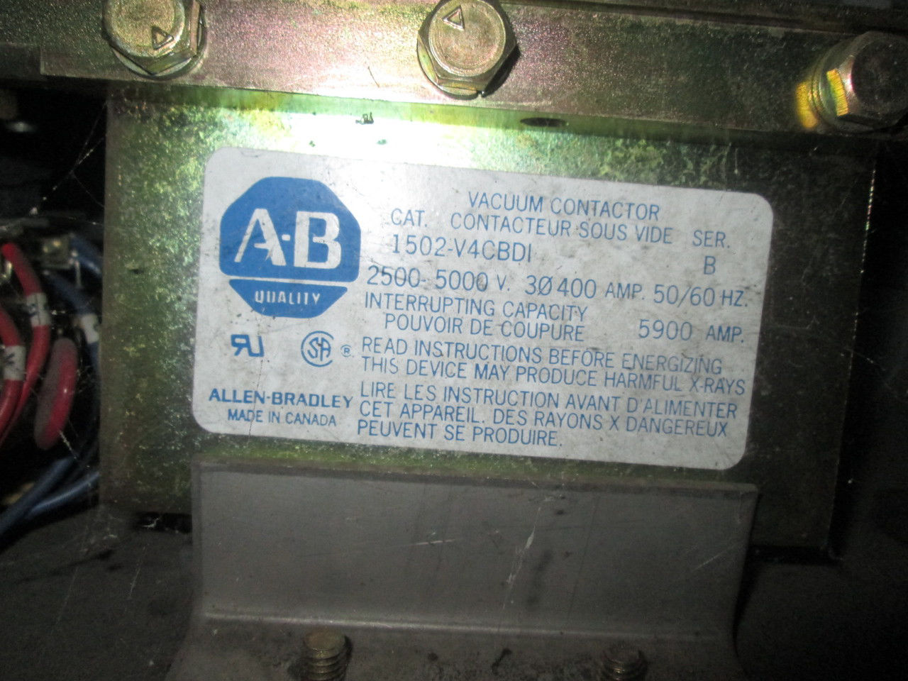 Allen Bradley Bulletin 1512 4160V 800HP 84.6 Amps R&G | Used ...