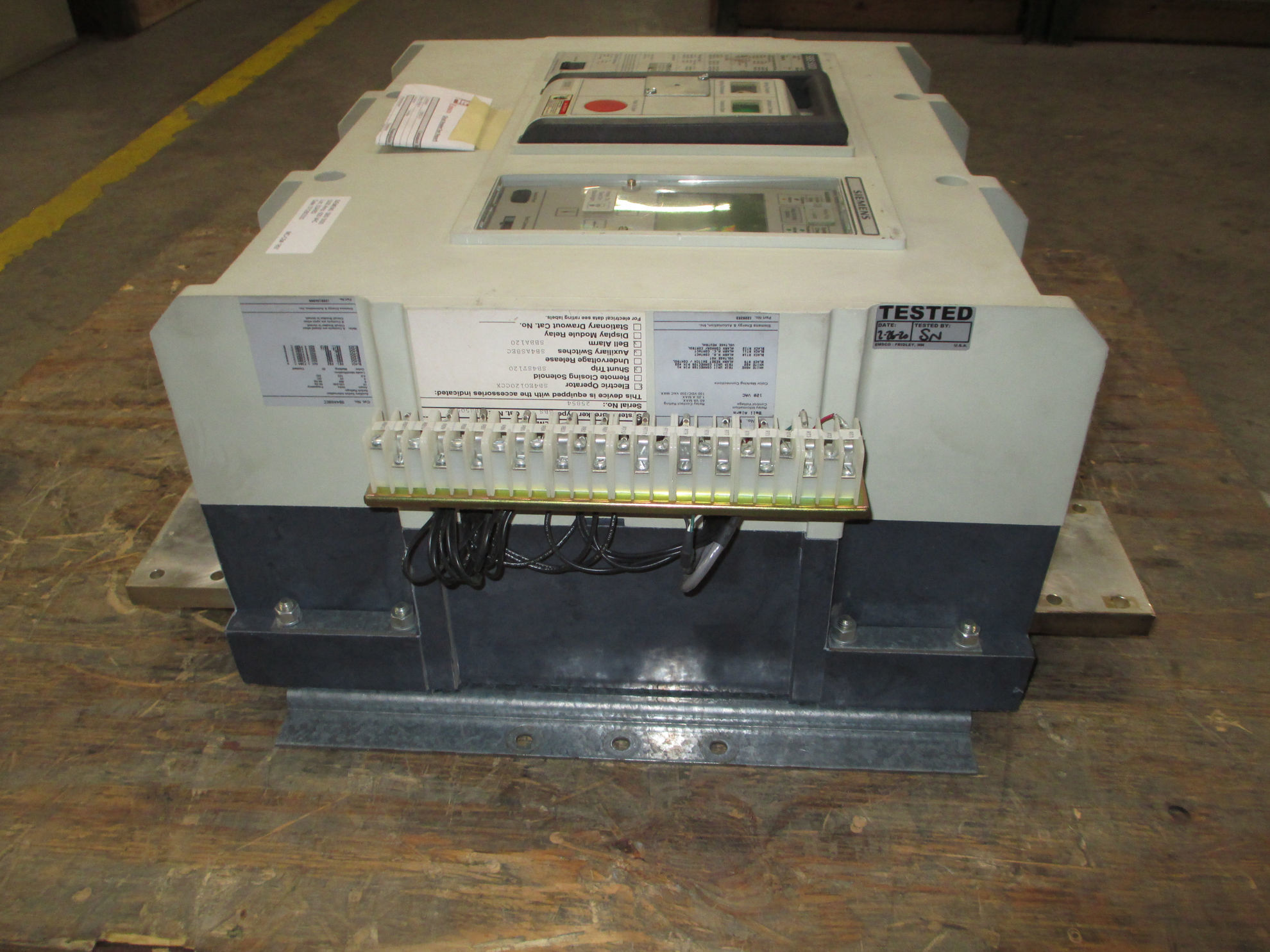 SBS5000 Siemens Breaker 5000 Amp 600 VAC W/ 4000 Amp Rating Plug E/O F ...