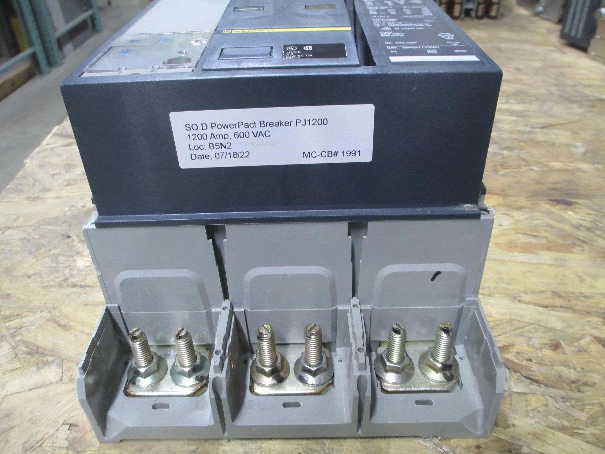 Square D PJ1200 PowerPact Breaker PJF36120CU31 1200A 600 VAC F/M M/O ...