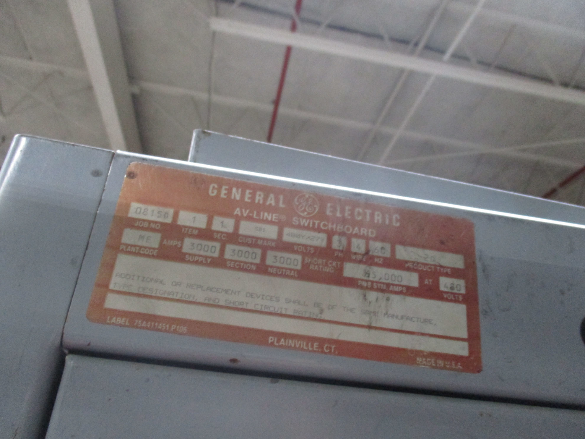 General Electric AV-Line Switchboard TP3030SSE5C | 3000 Amp Main ...