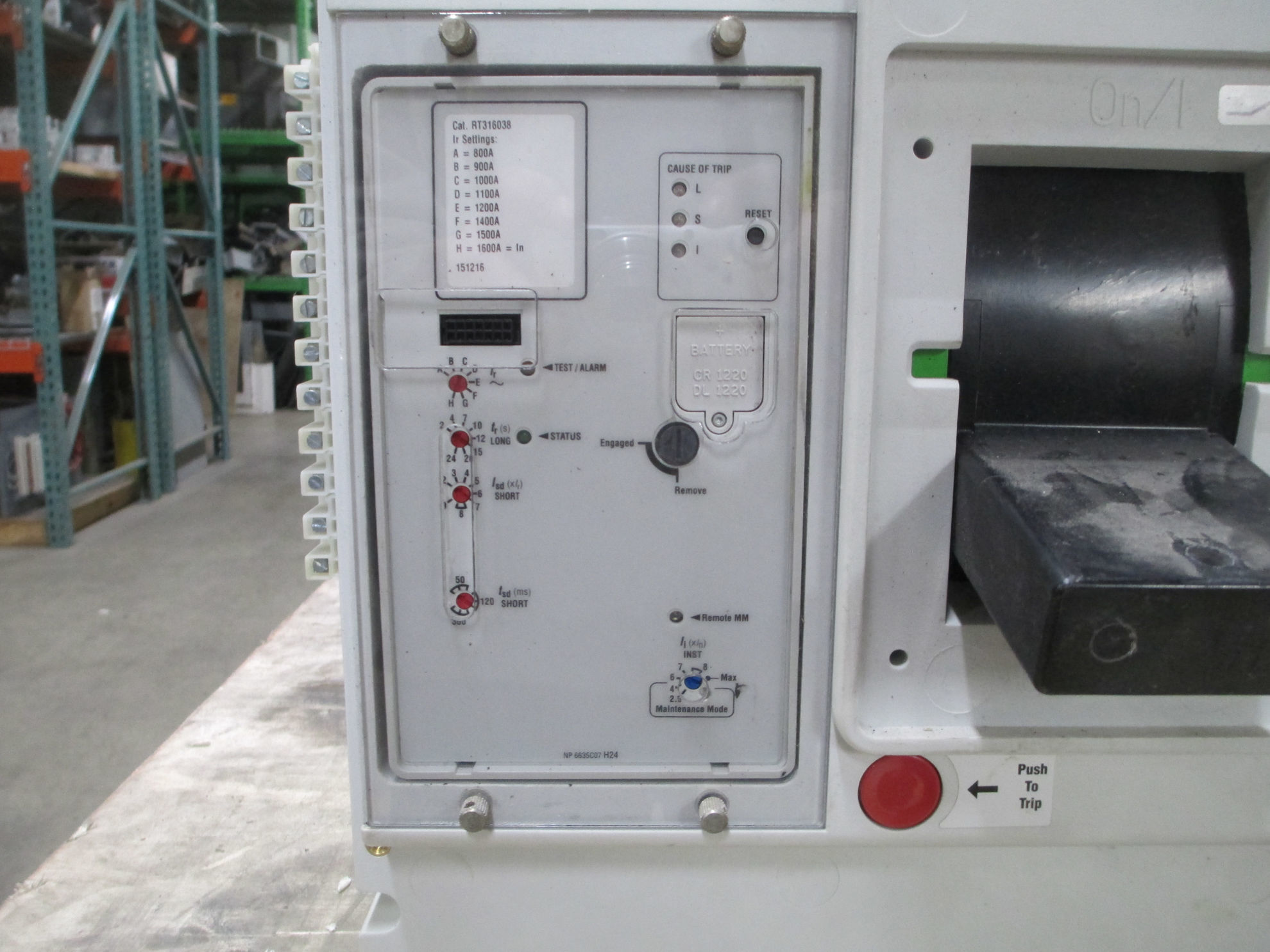 Eaton RGH65K Circuit Breaker RGH316038E 1600 Amp 600 Volt AC F/M M/O ...