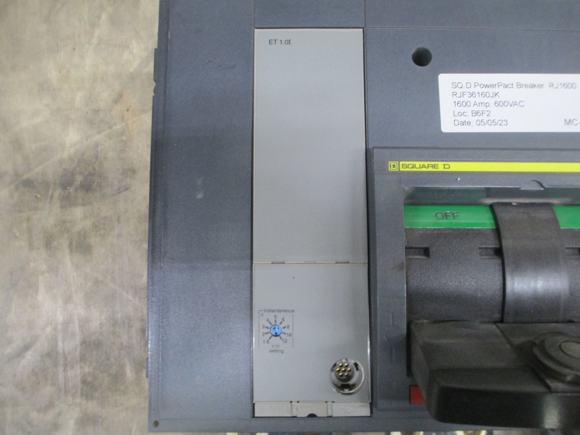 Square D RJ1600 PowerPact Circuit Breaker RJF36160JK 1600 Amp 600 Volt ...