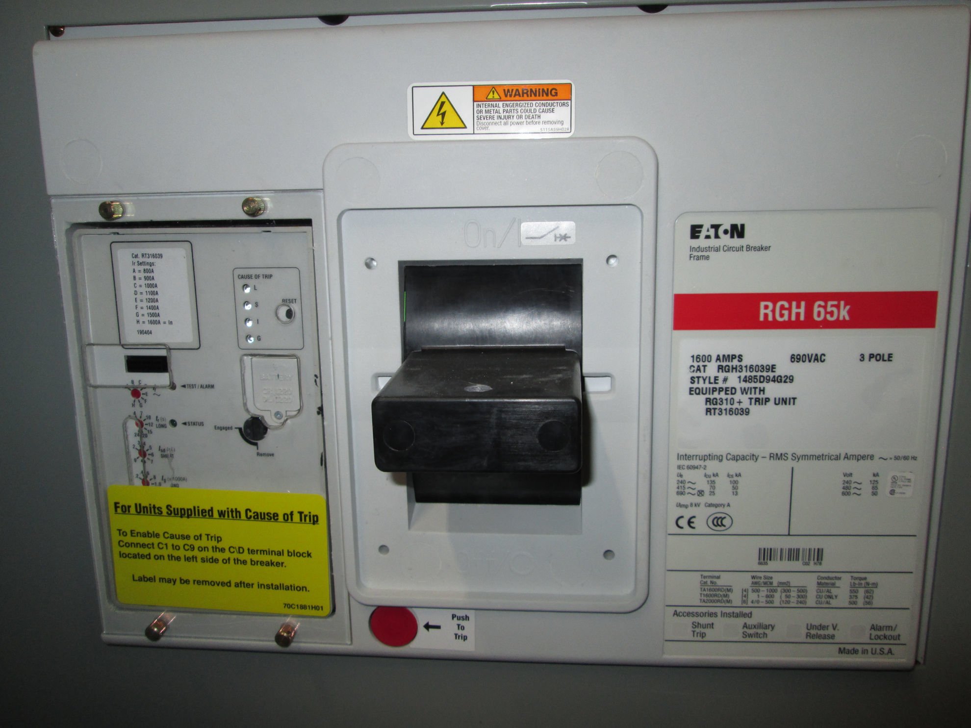 Eaton Pow-R-Line PRL-C Switchboard | 3000 Amp Main Lug Only | 480Y/277V ...