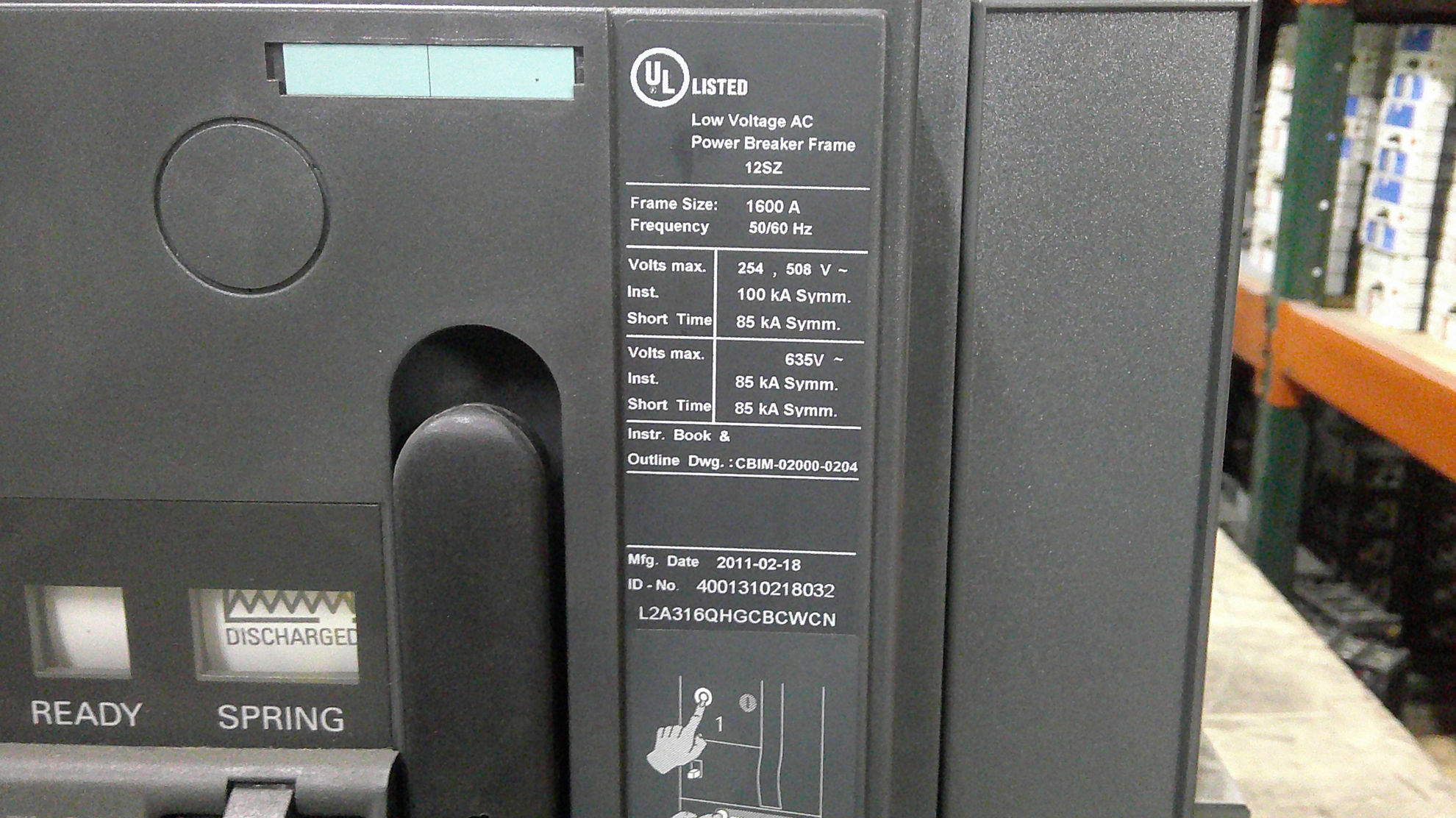 Siemens WLL2A316 Circuit Breaker 1600 Amp 600 Volt AC E/O D/O | Used ...