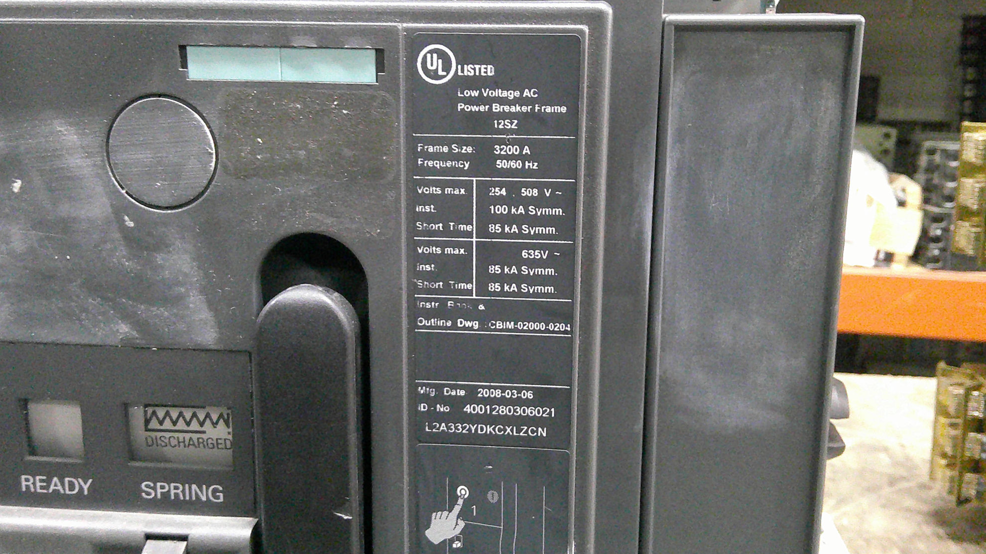 Siemens WLL2A332 Circuit Breaker 3200 Amp 600 Volt AC M/O D/O | Used ...