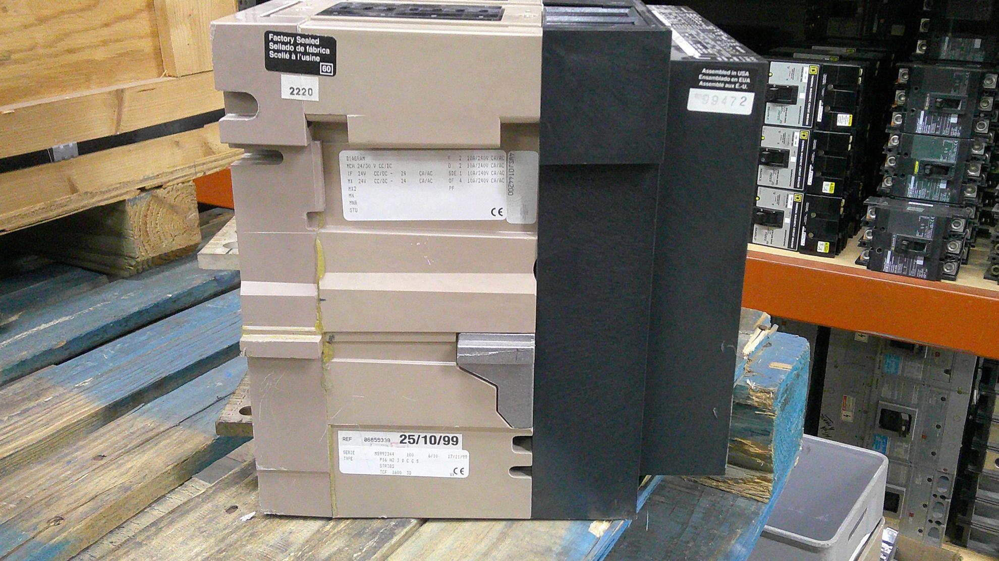 Square D MasterPact MP16H2 Circuit Breaker 1600 Amp 600 Volt AC E/O D/O ...