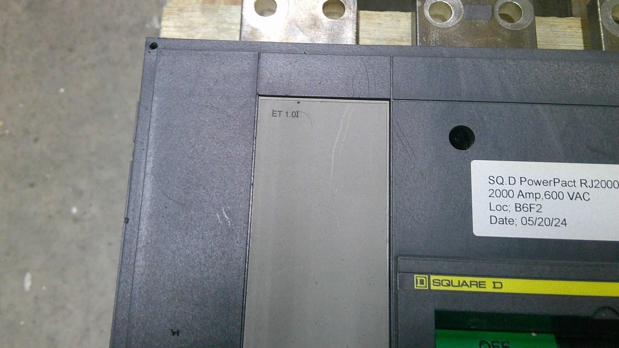 Square D PowerPact RJ2000 Circuit Breaker 2000 Amp 600 Volt AC M/O F/M ...