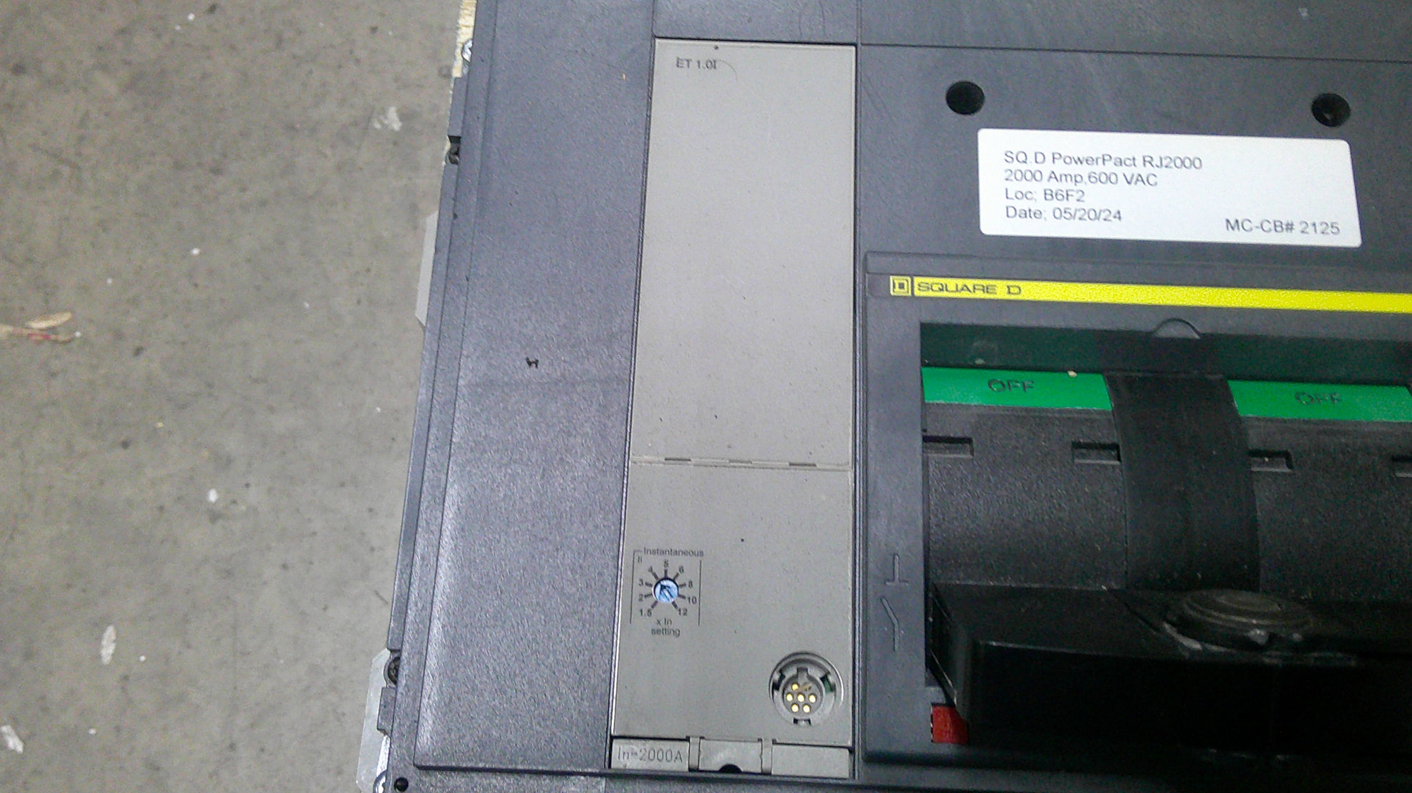 Square D PowerPact RJ2000 Circuit Breaker 2000 Amp 600 Volt AC M/O F/M ...