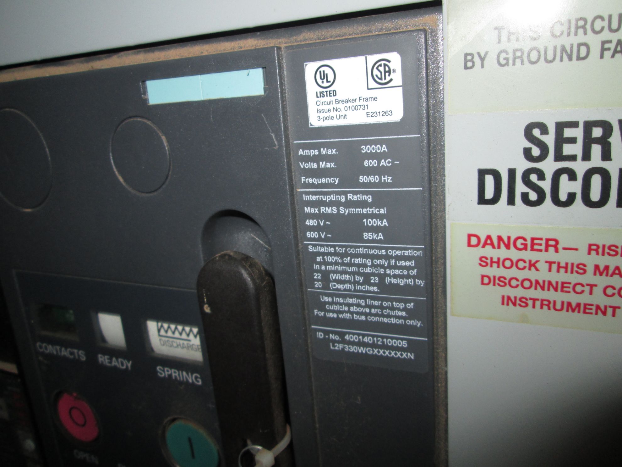 Siemens SB3 Switchboard WLL2F330 | 3000 Amp Main Breaker | 480Y/277V 3 ...