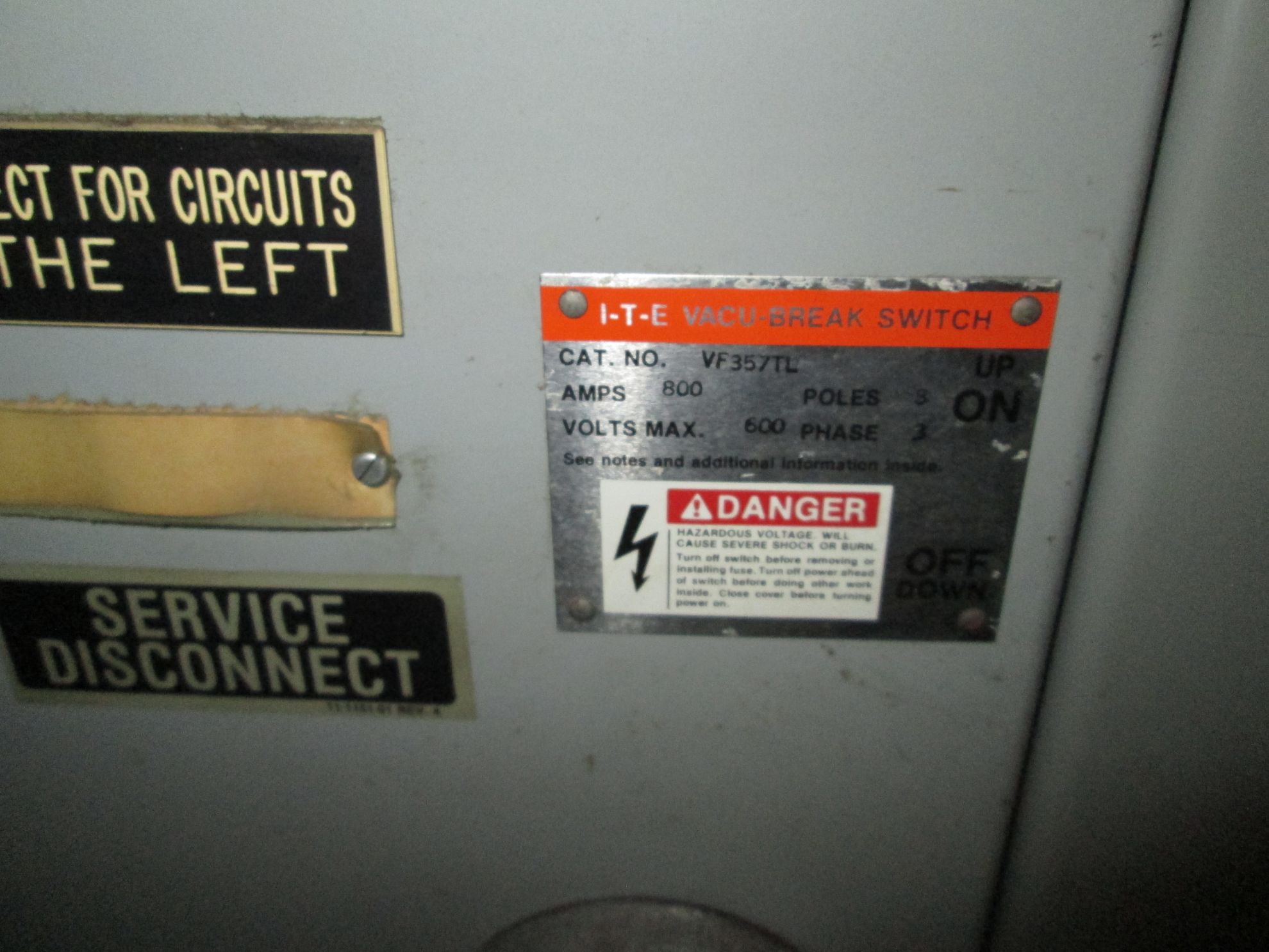 ITE FCI Series 6 Switchboard | 1600 Amp Main Lug Only | 480Y/277V 3 ...