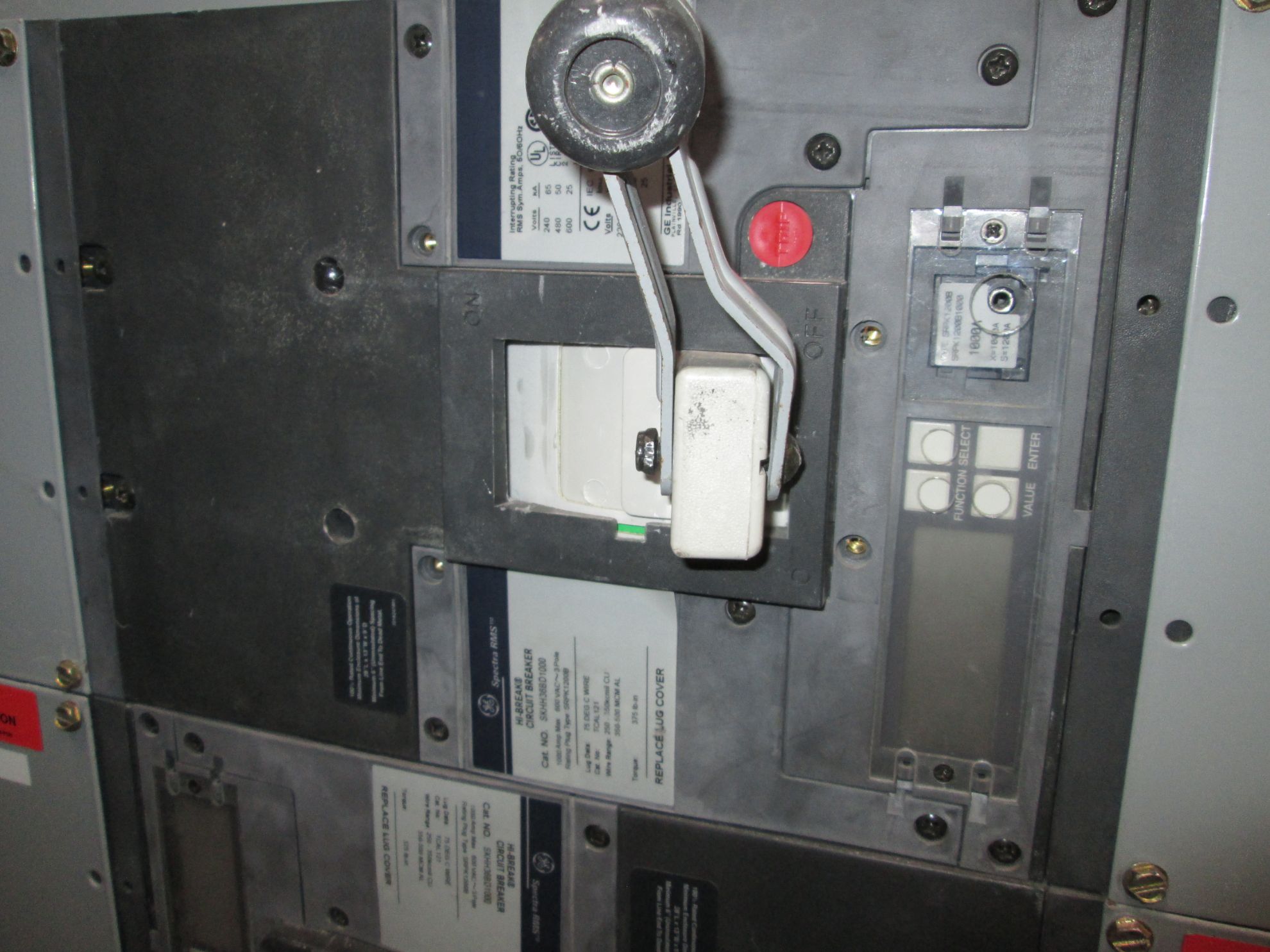 General Electric Spectra Series Switchboard MLO 1600 Amp 480 Volt 3 Ph ...