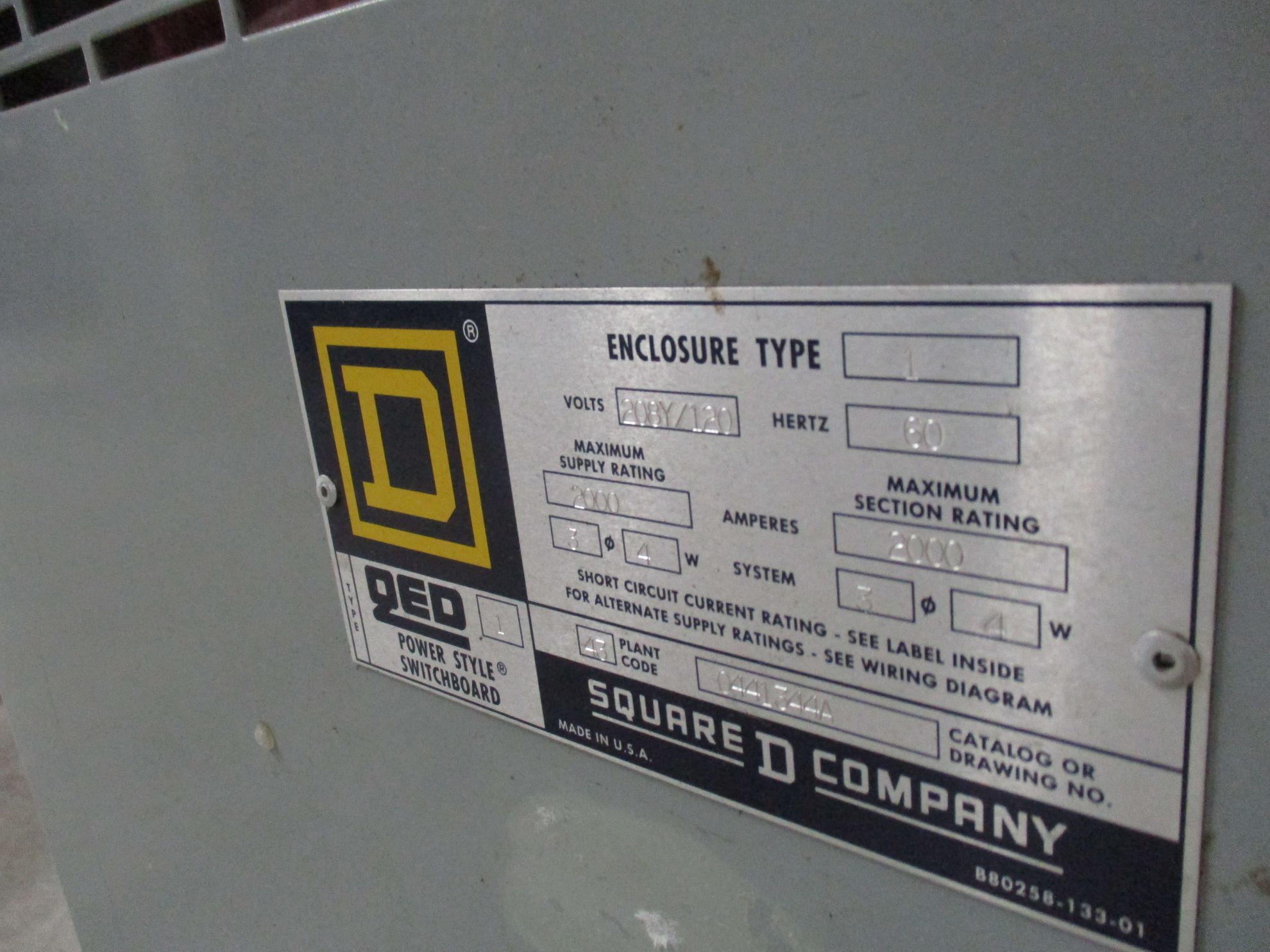 Square D QED Power Style Switchboard BP032200 | 2000 Amp Main Fusible ...