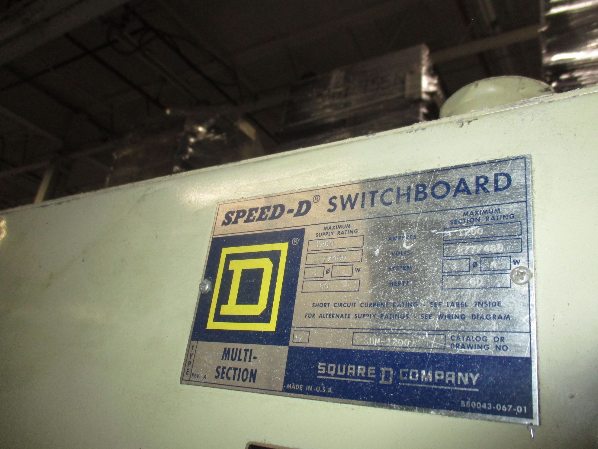 Square D Speed-D Switchboard PHF2036 | 1200 Amp Main Breaker | 480Y ...