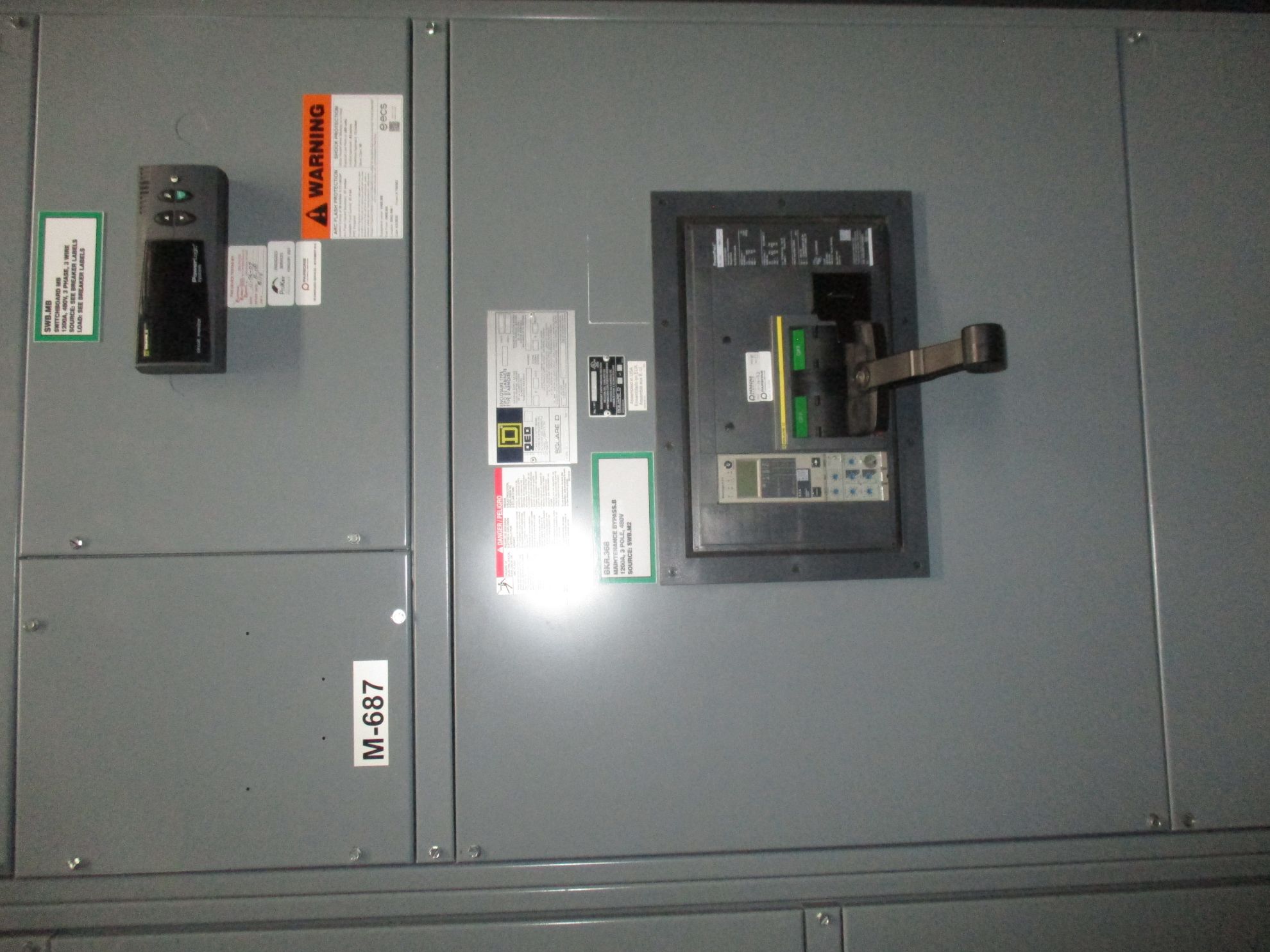 Square D QED Power Style Switchboard RL 1200 | 1200 Amp Main Breaker ...