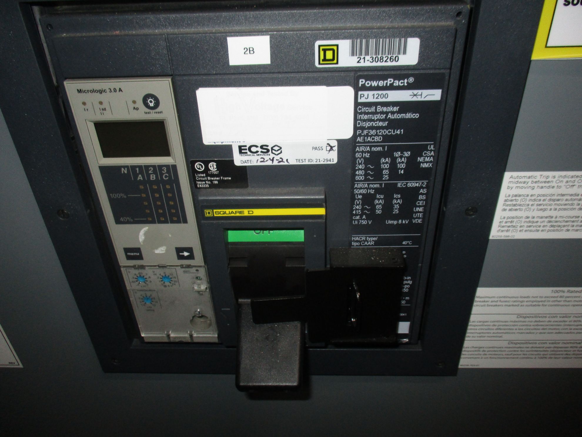 Square D QED Power Style Switchboard PJ 1200 | 1200 Amp Main Breaker ...