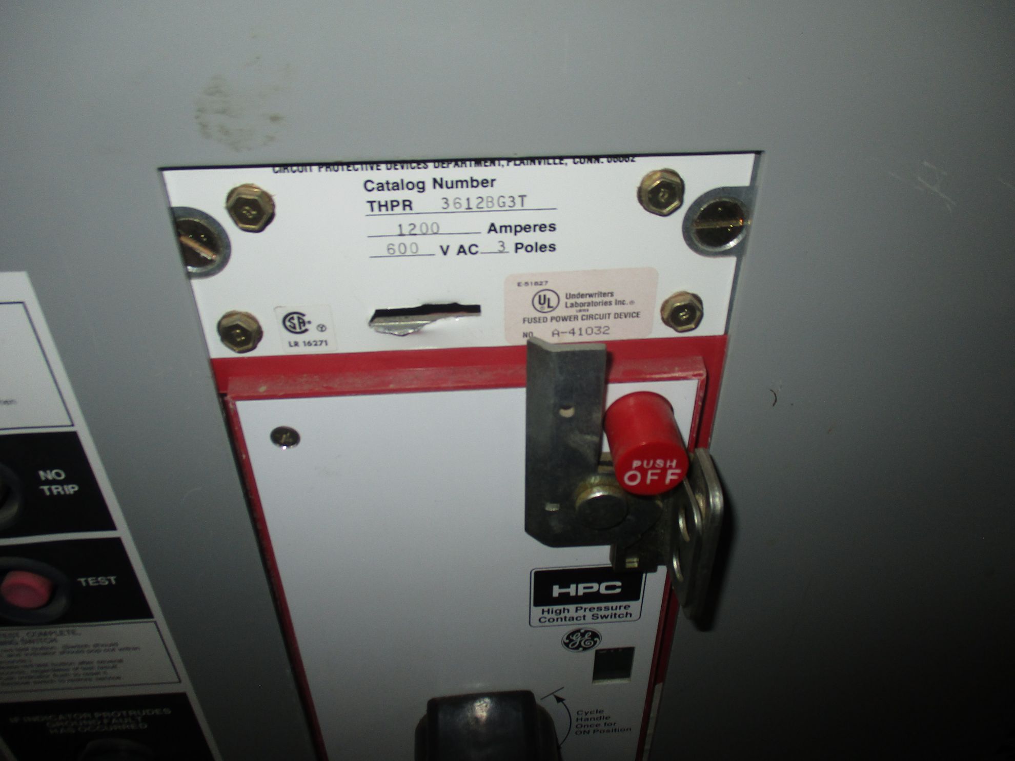 General Electric AV-Line Switchboard THPR3612BG3T | 1200 Amp Fusible ...