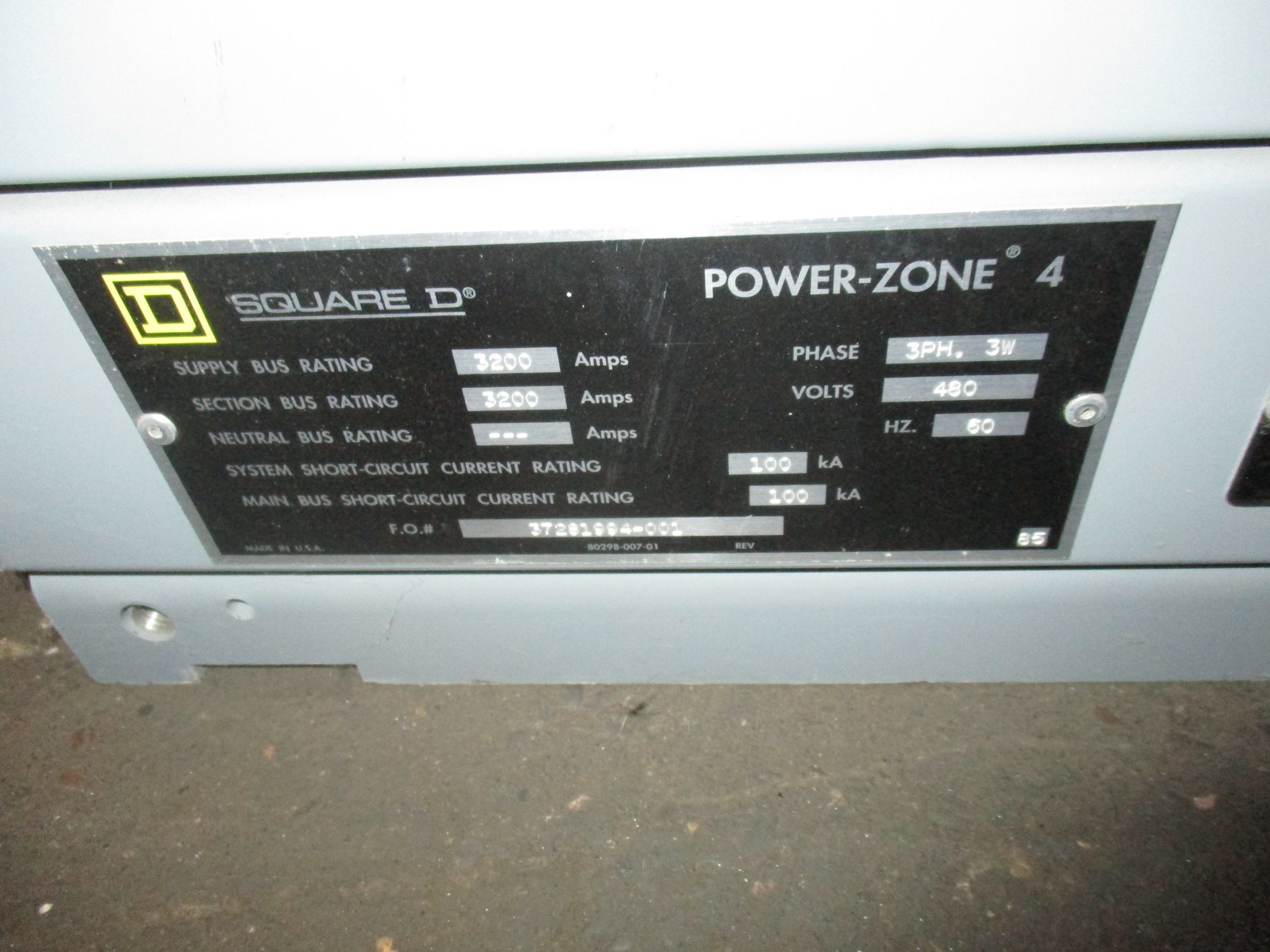 Square D Power-Zone 4 Switchboard | 3200 Amp Main-Tie-Main | 480V 3 ...