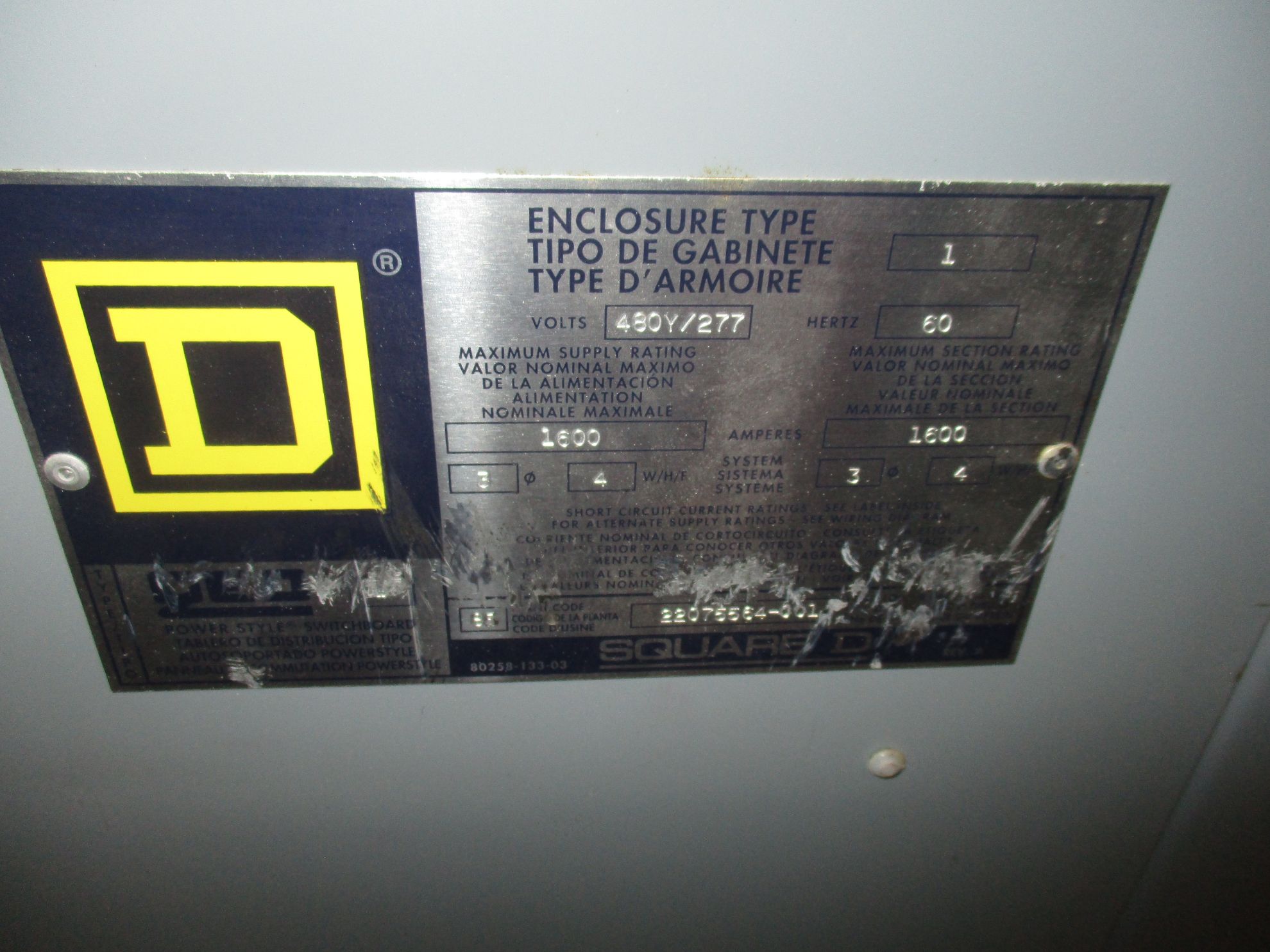 Square D QED Power Style Switchboard BP03620E | 1600 Amp Main Fusible ...