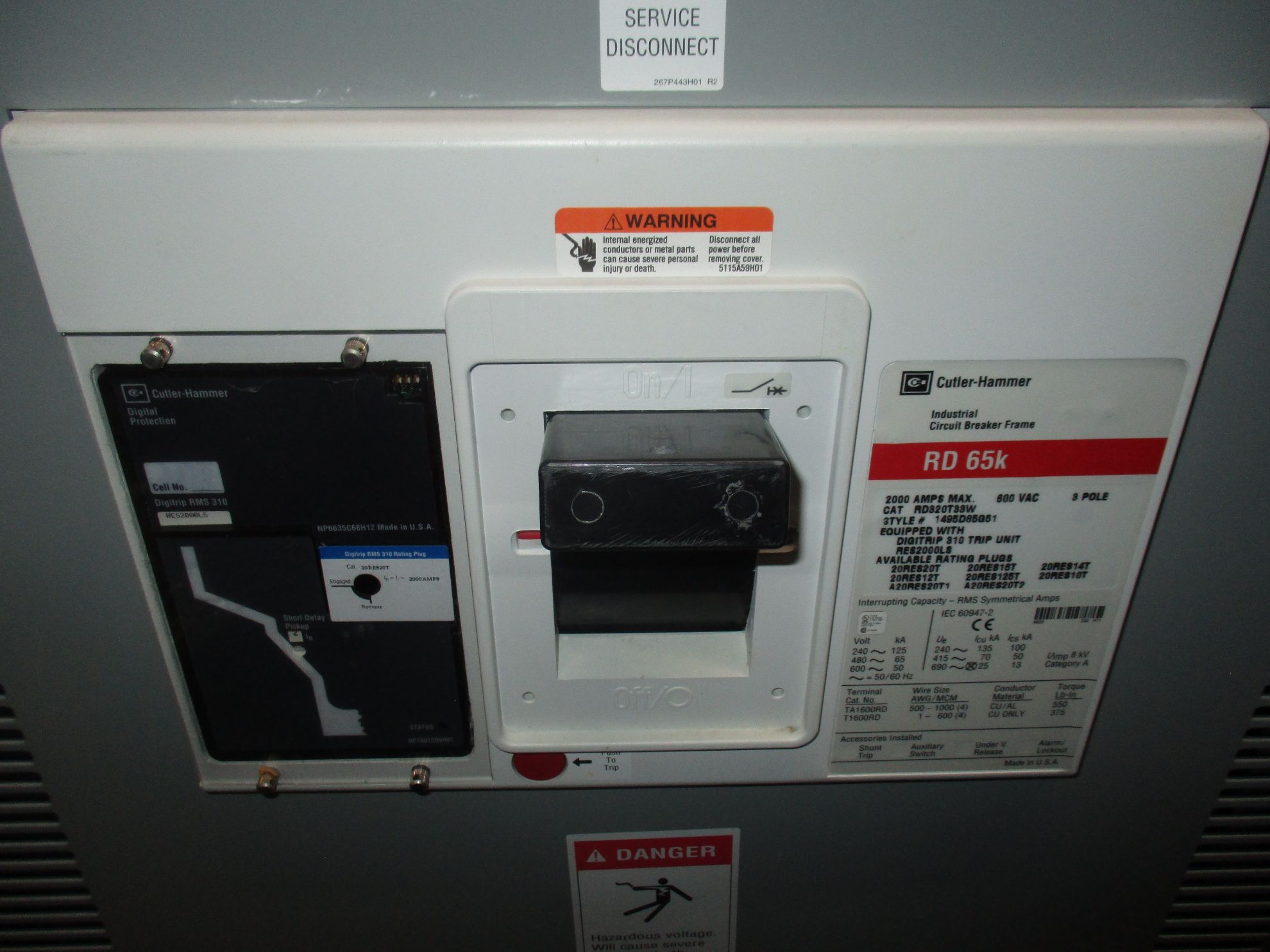 Eaton Pow-R-Line Switchboard RD320T33W | 2000 Amp Main Breaker | 208Y ...